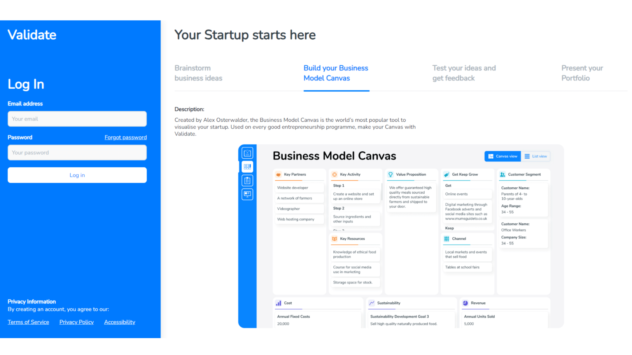 How to access the admin area of SimVenture Validate